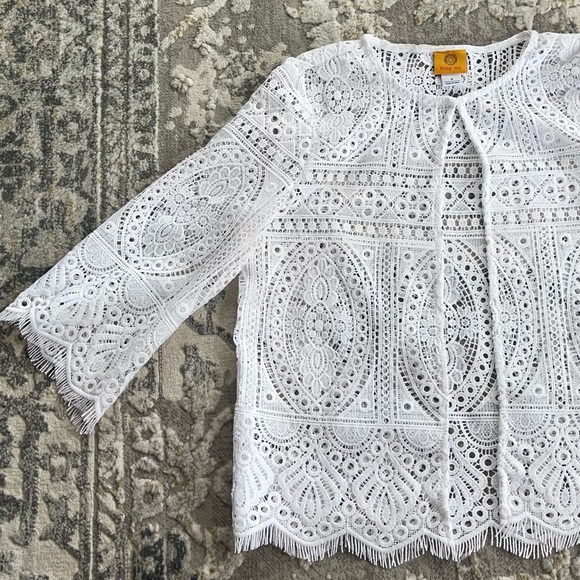 Ruby Rd. | Tops | Crochet Style Cardigan In White | Poshmark